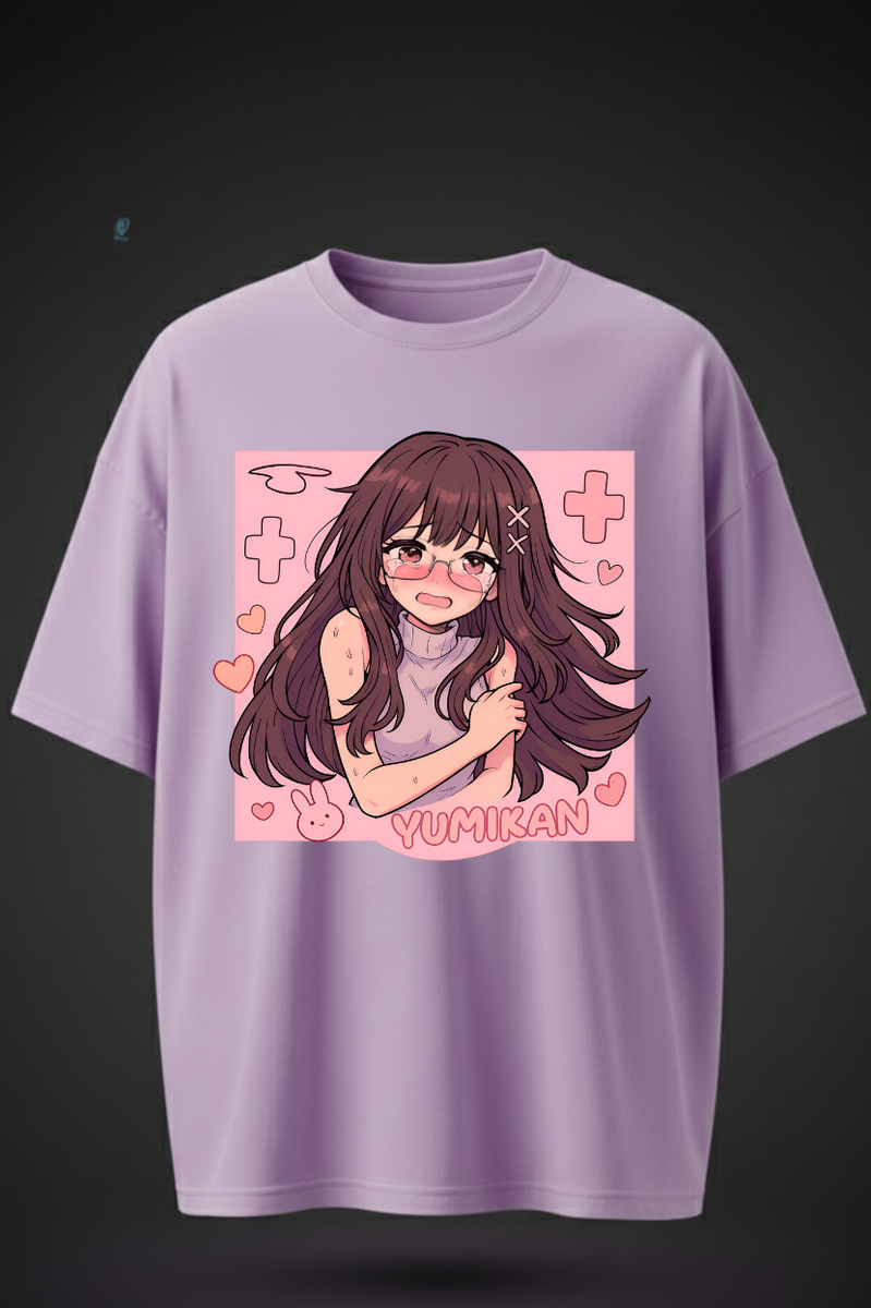 Oversized Anime Girl Print T-Shirt – YUMIKAN Graphic Tee – Mufasa Royal